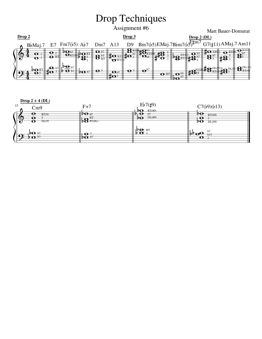 Drop Techniques Assignment #6 Sheet music for Piano (Piano Four Hand ...