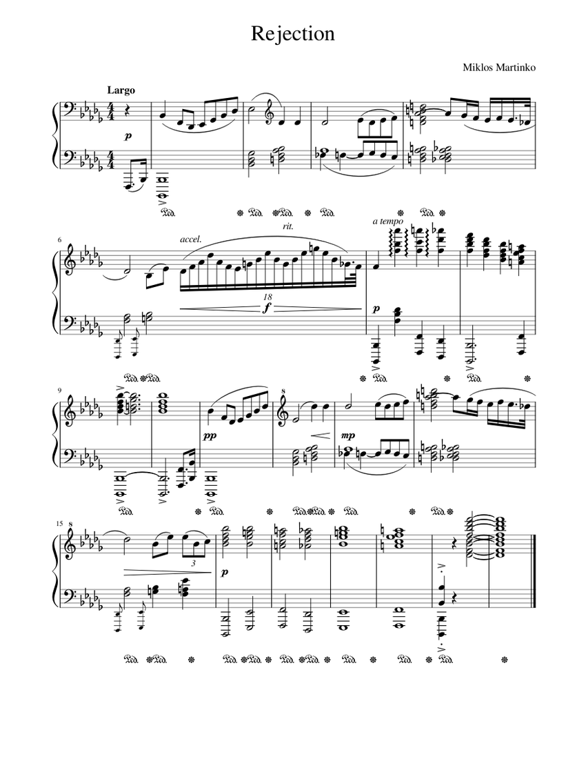 Rejection Sheet Music for Piano (Solo) | MuseScore.com