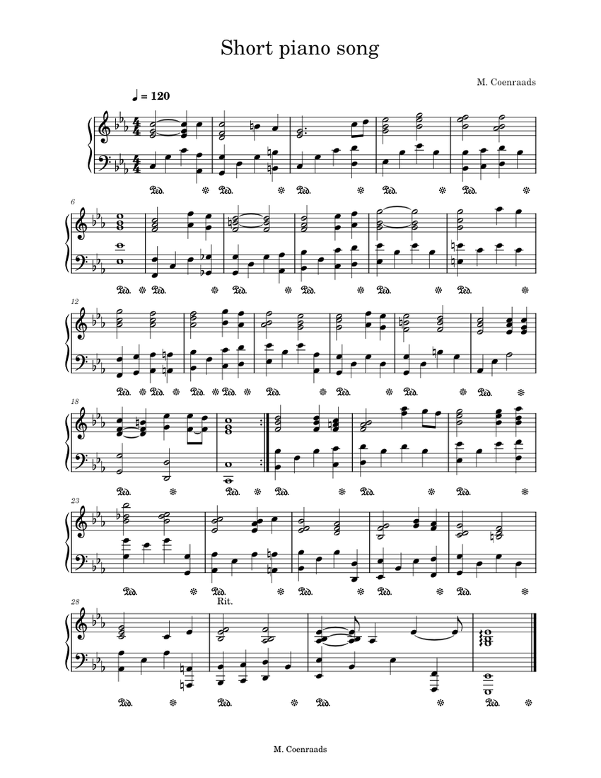 Short Piano Song Sheet music for Piano (Solo) Easy | Musescore.com