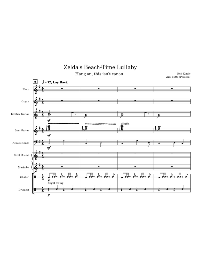 Zelda's Beach-Time Lullaby - piano tutorial