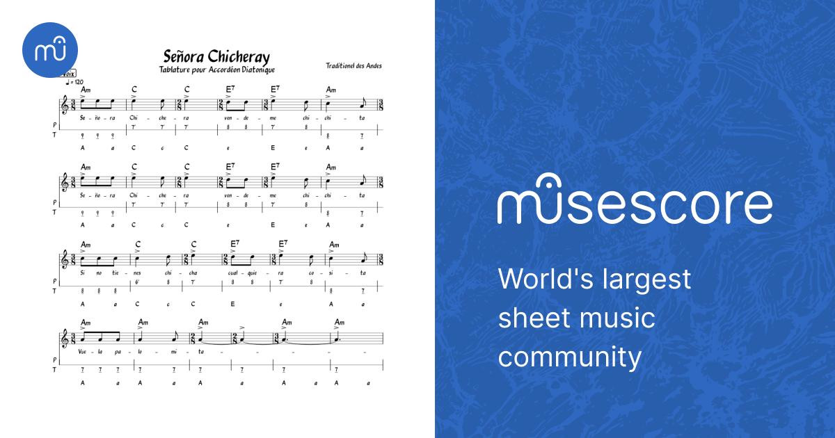 Señora Chichera – Diato - Tradicional Andino Sheet Music for Accordion ...