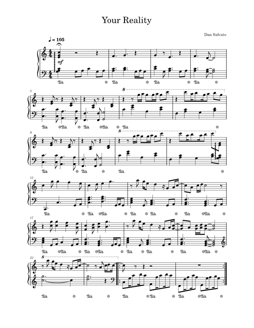 Your Reality Sheet music for Piano (Solo) | Musescore.com