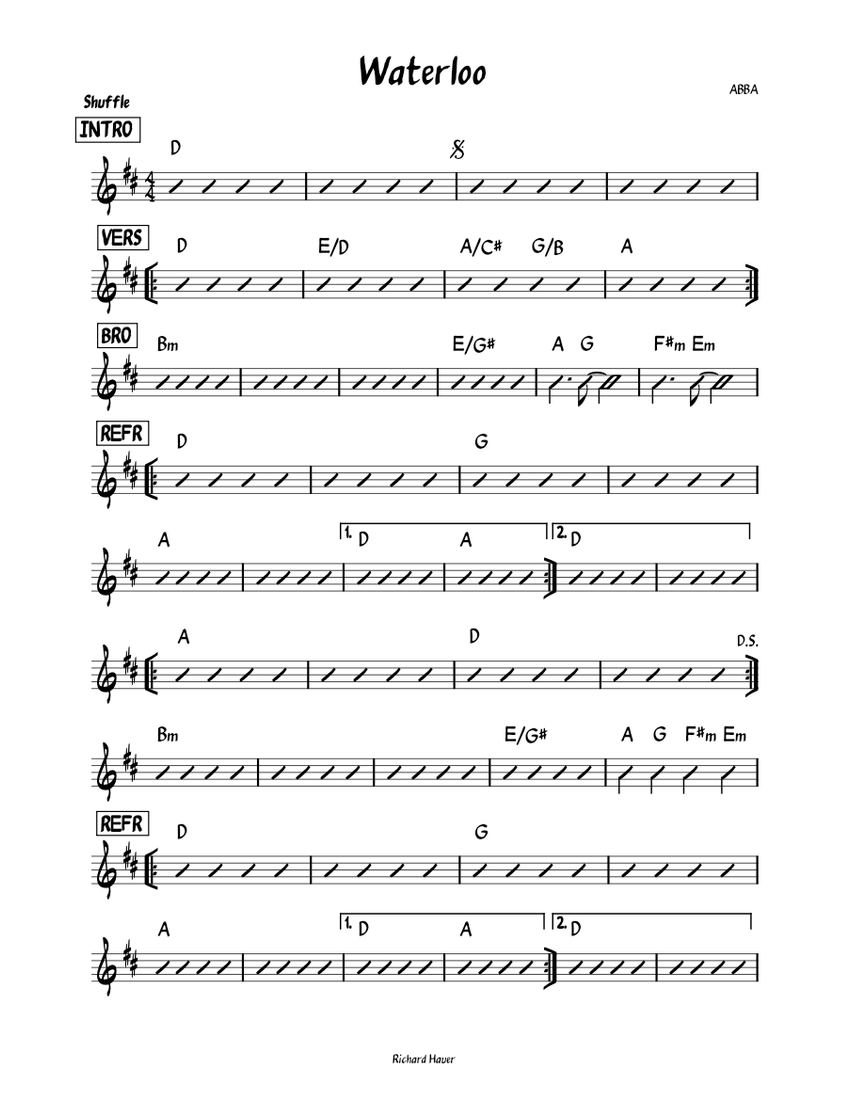 Waterloo – ABBA Sheet music for Piano (Jazz Band) | Musescore.com