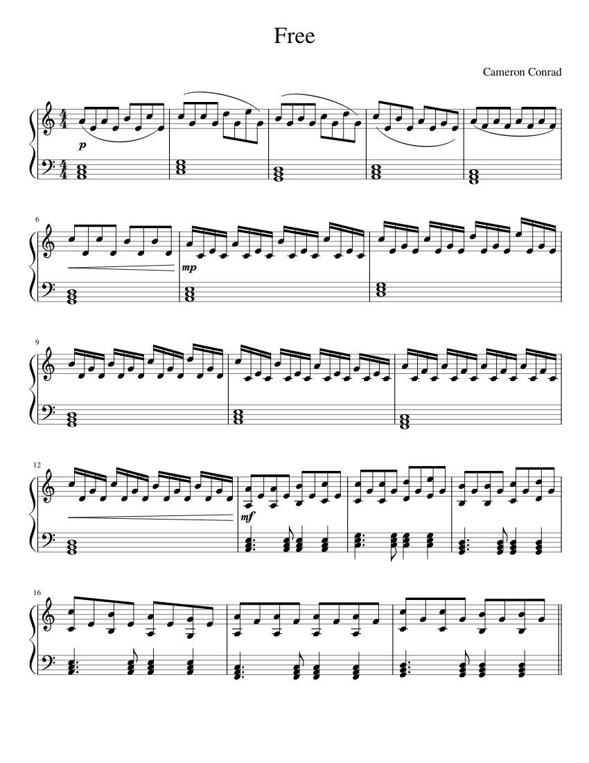 Free - Cameron Conrad Sheet music for Piano (Solo) | Musescore.com