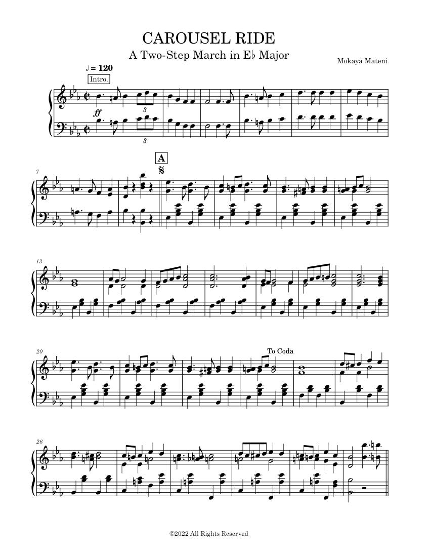 Carousel Ride - Mokaya Mateni Sheet Music for Piano (Solo) | MuseScore.com