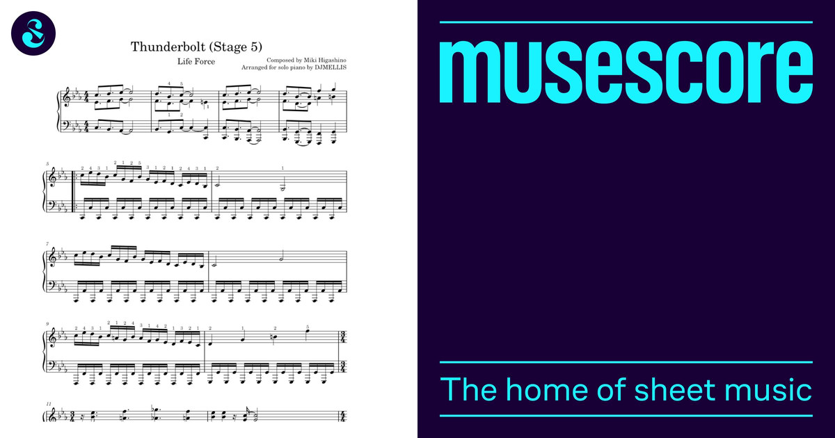 Thunderbolt (Stage 5) - Life Force (Piano) Sheet Music for Piano (Solo) | MuseScore.com
