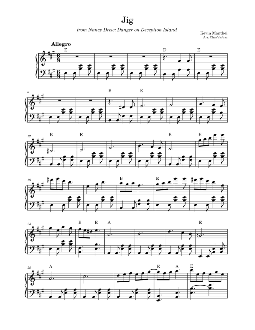 Jig Sheet music for Piano (Solo) | Musescore.com