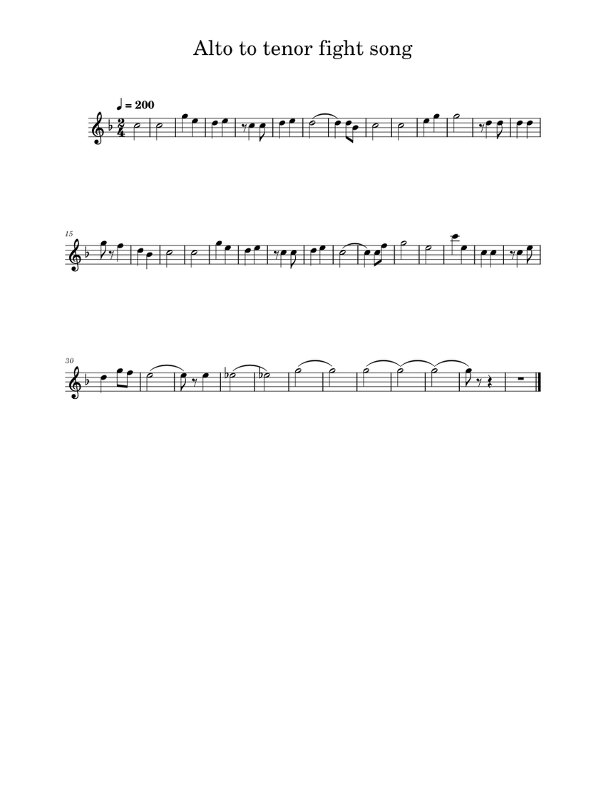Fight song Sheet music for Saxophone tenor (Solo) | Musescore.com