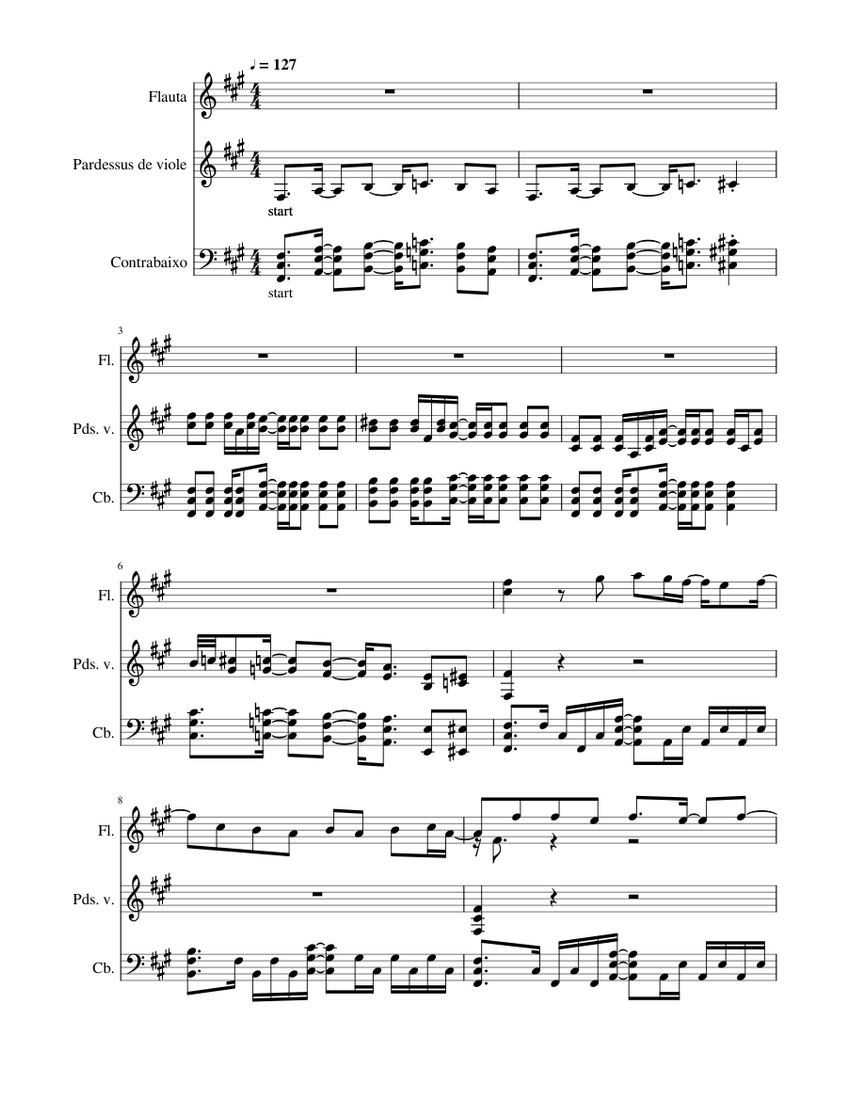 XYZ Sheet music for Flute, Strings group, Viol (Mixed Trio) | Musescore.com
