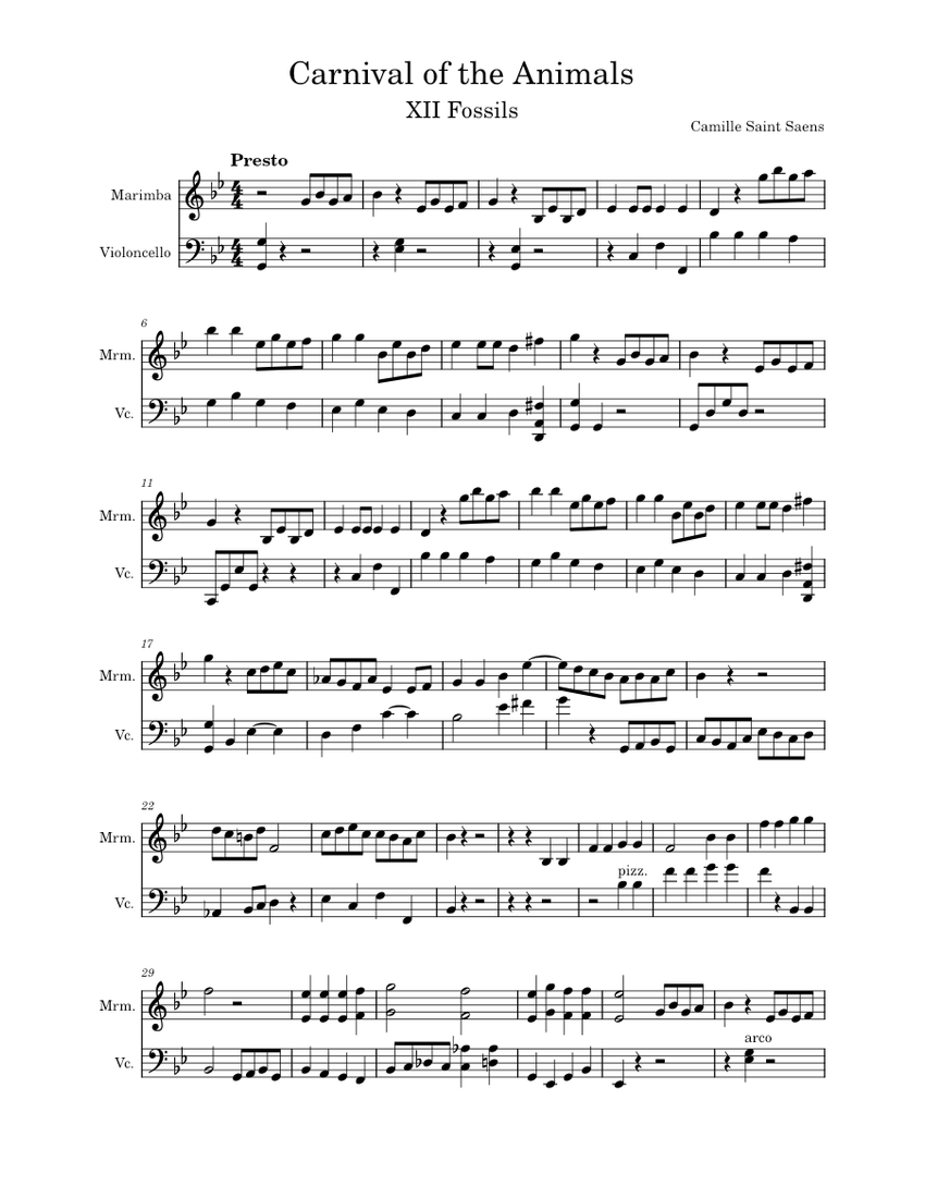 Carnival of the Animals – Camille Saint-Saëns Carnival of the Animals ...