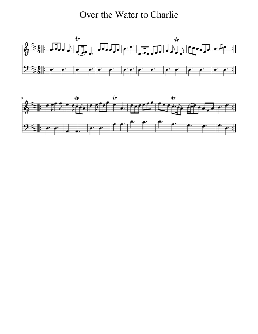 Over the Water to Charlie Sheet music for Piano (Piano Duo) | Musescore.com