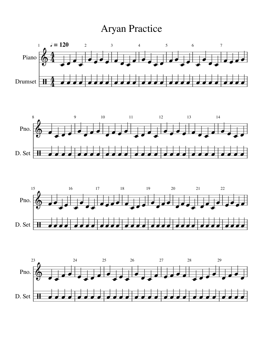 Practice for C-D-E-F-G - piano tutorial