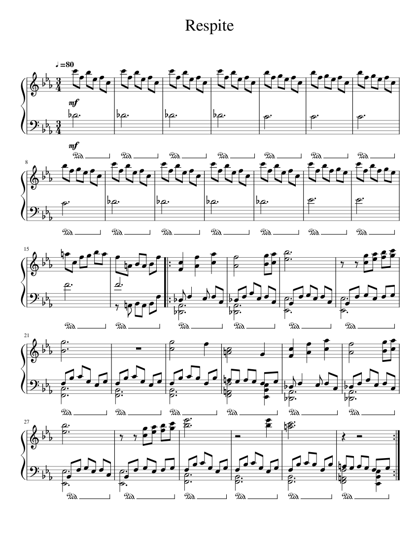 Respite Sheet Music for Piano (Solo) Easy | MuseScore.com