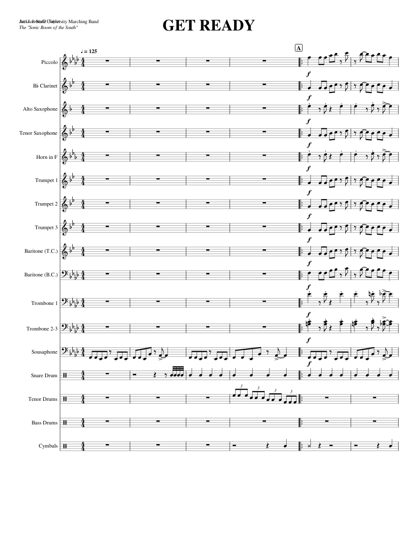 Get_Ready_-_JSU (3) Sheet Music for Trombone, Euphonium, Flute piccolo ...