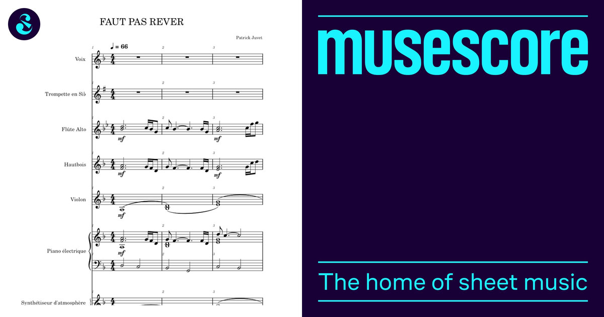 faut pas rever – Patrick Juvet Sheet music for Piano, Flute, Oboe ...