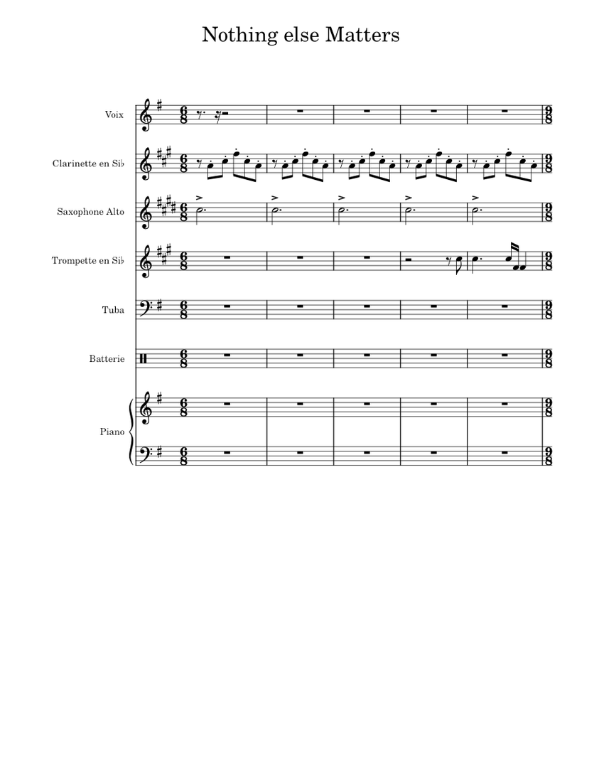 Nothing else matters – Metallica Nothing else Matters Sheet music for ...