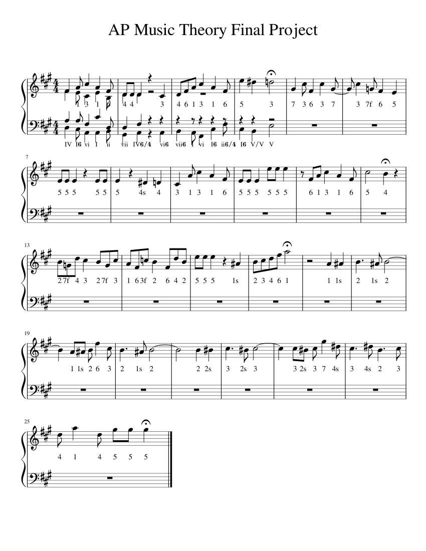 AP Music Theory Final Project Sheet music for Piano (Solo) Easy ...