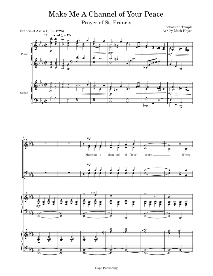 Make Me A Channel Of Your Peace (Prayer Of St. Francis) – Mark Hayes ...
