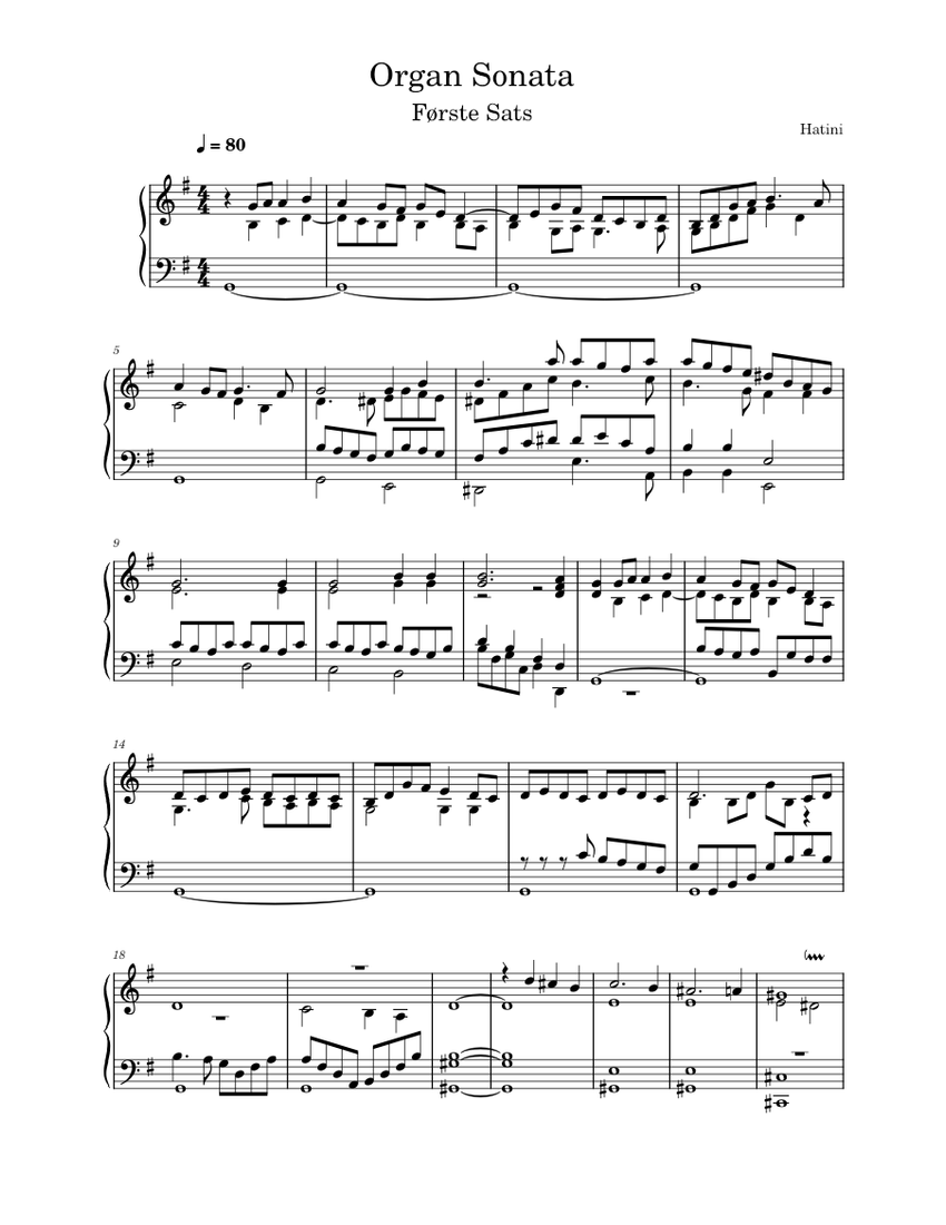 Organ Sonata real Sheet music for Organ (Solo) | Musescore.com