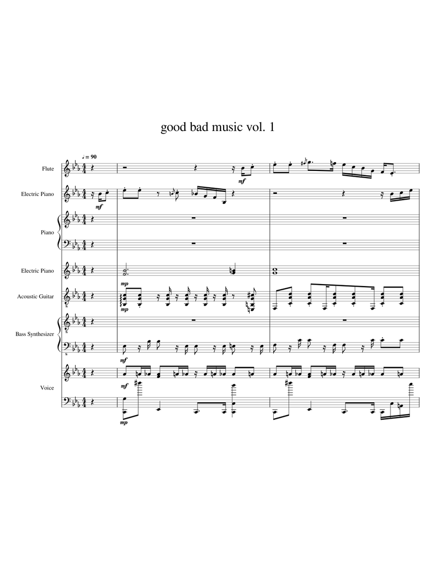good bad music vol. 1 Sheet music for Piano, Vocals, Flute, Guitar ...