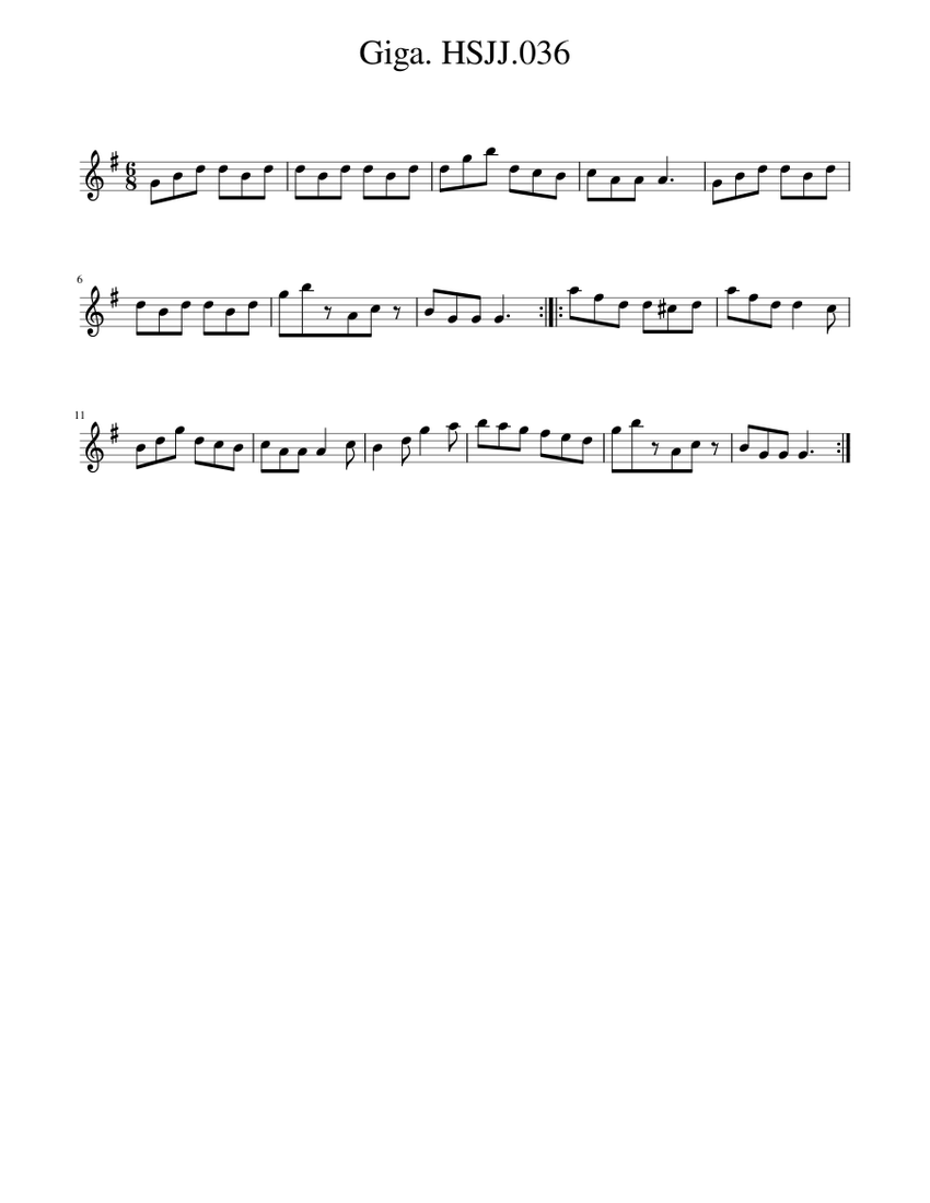 Giga. HSJJ.036 Sheet music for Piano (Solo) | Musescore.com