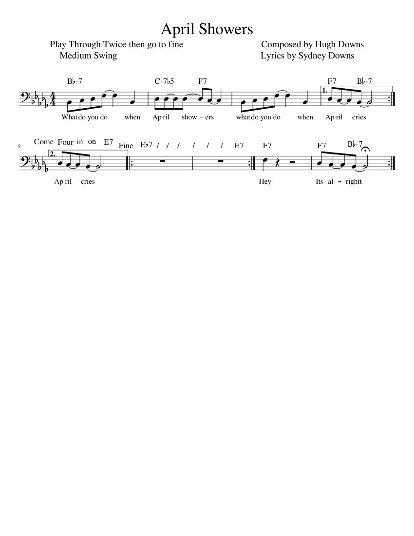 April Showers Sheet music for Piano (Solo) | Musescore.com