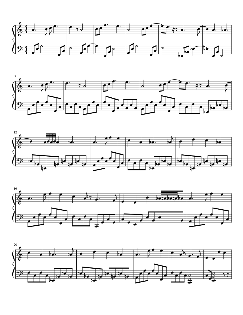 Piano score Sheet music for Piano (Solo) Easy | Musescore.com