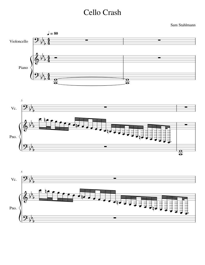 Cello Solo #2 Sheet music for Piano, Cello (Solo) | Musescore.com