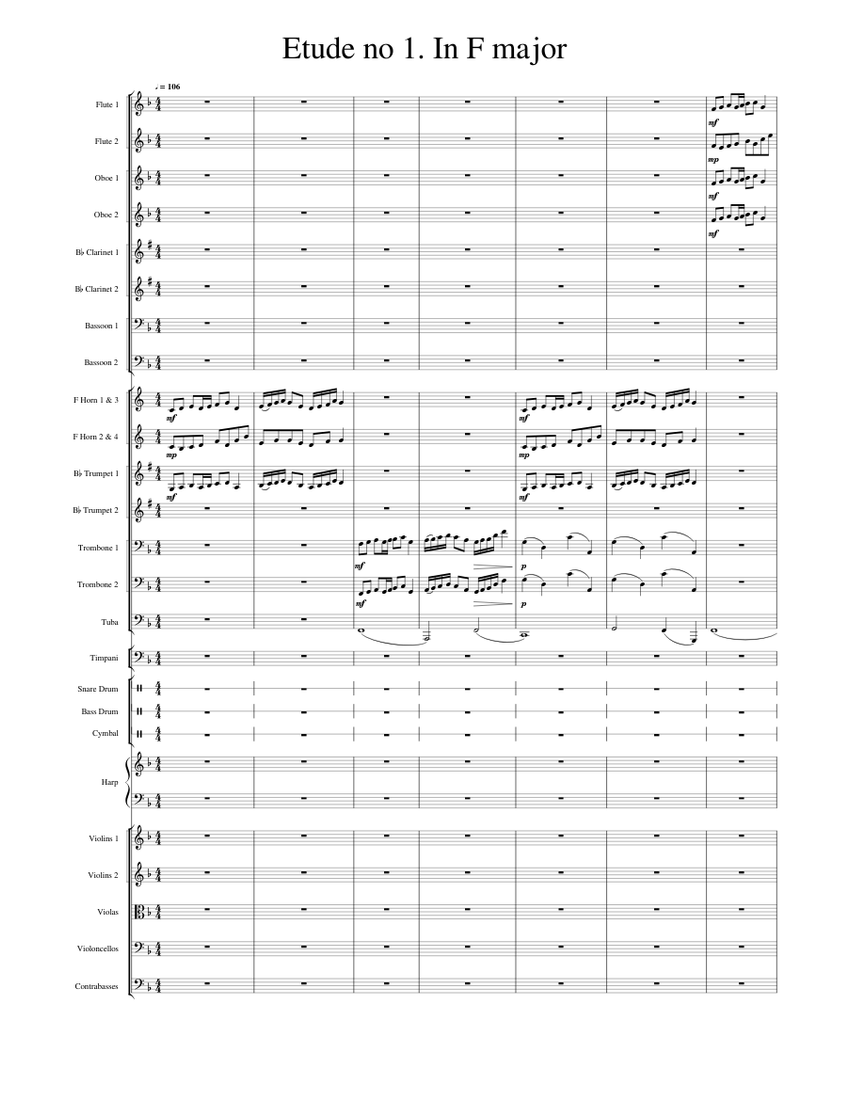 Etude_no_1 Sheet music for Trombone, Tuba, Flute, Oboe & more ...