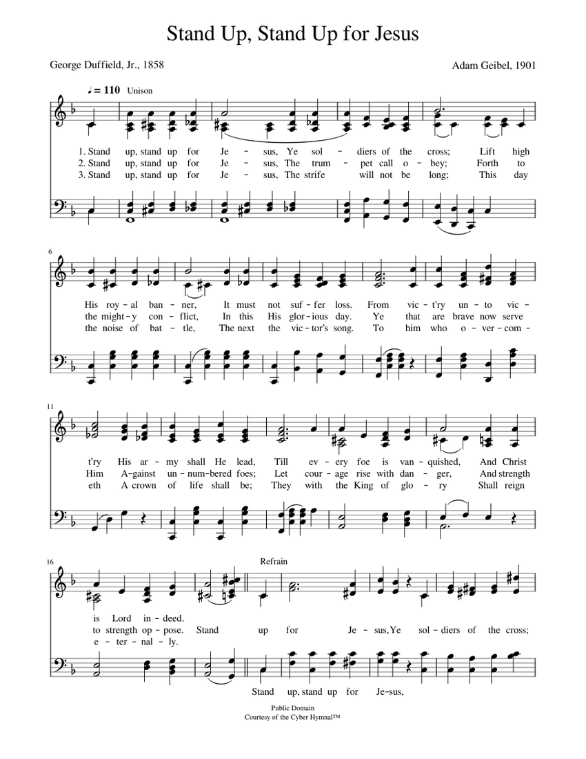 Stand up, stand up for jesus - Adam Geibel Sheet Music for Piano (Piano ...