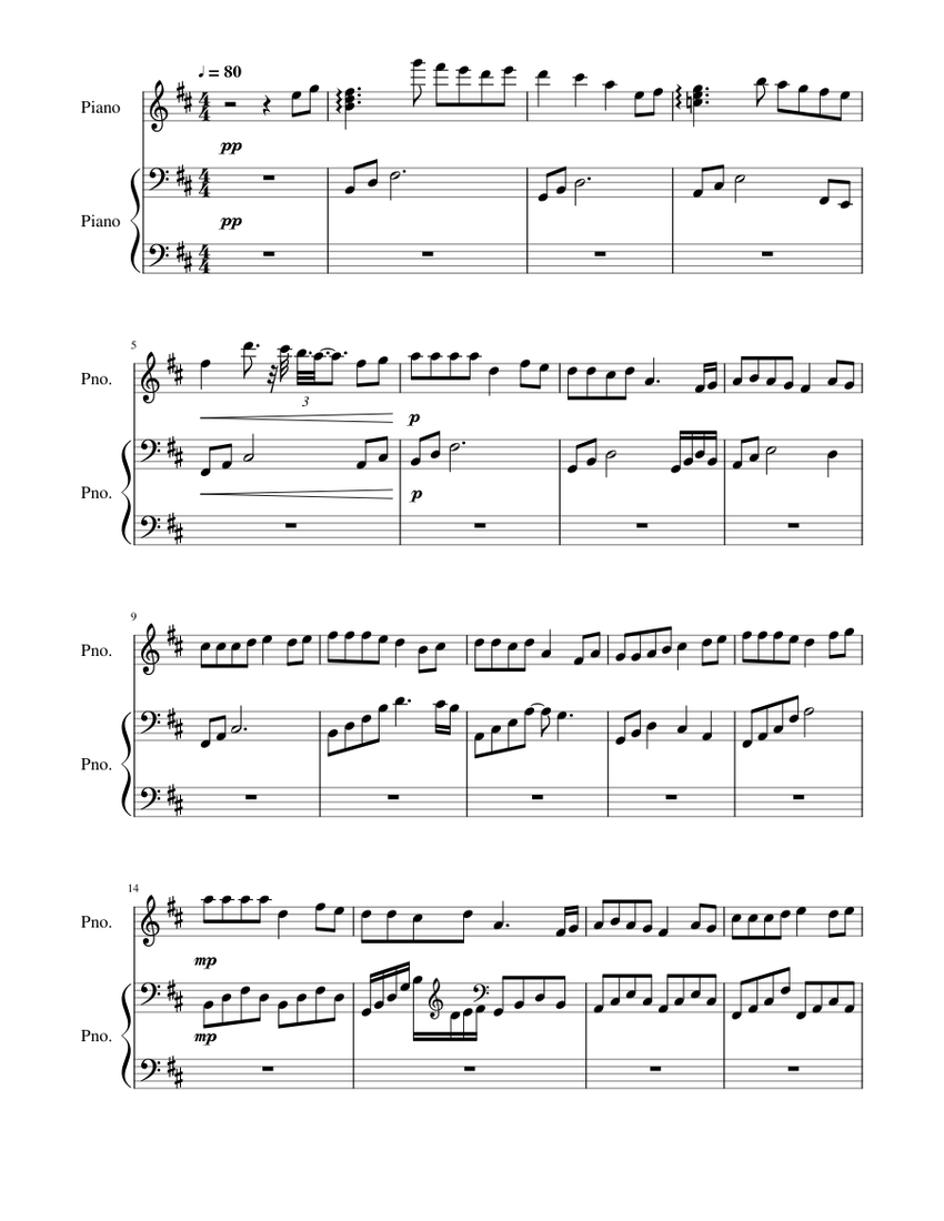 Luminance (Piano) Sheet Music for Piano (Piano Duo) | MuseScore.com