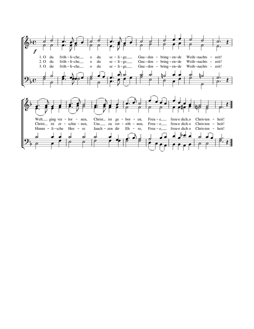 O Du Fröhliche, Sicilian mariners, hymn, Christmas, Falk, O Sanctissima ...