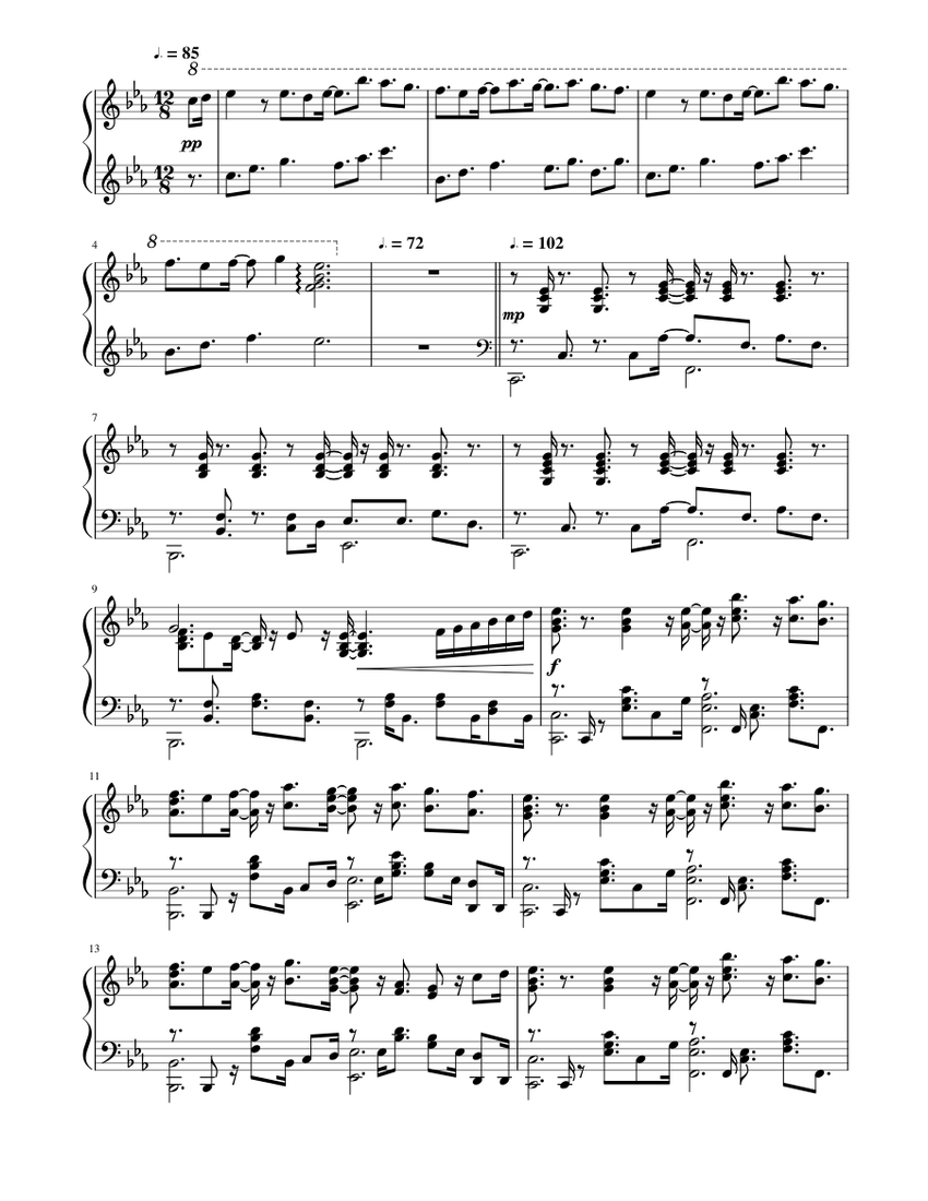 Karakuri Pierrot - 40meterP feat. Hatsune Miku Sheet Music for Piano ...