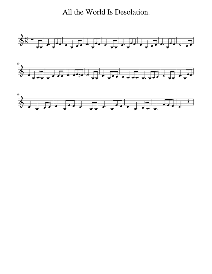 All the World Is Desolation. Sheet music for Piano (Solo) | Musescore.com