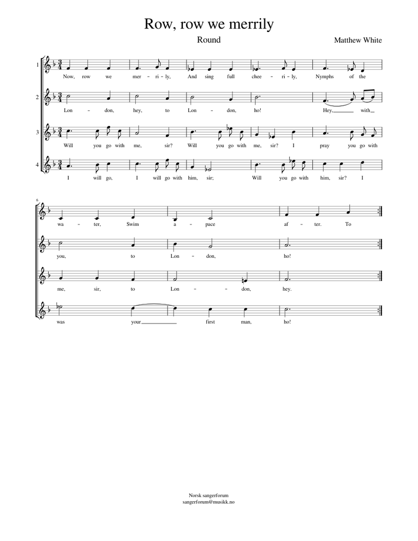 Row, row we merrily - piano tutorial