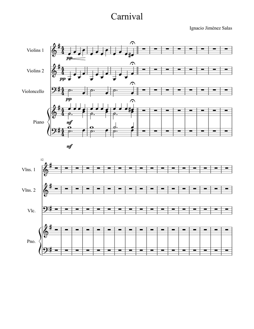 Carnival Sheet music for Piano (Solo) | Musescore.com
