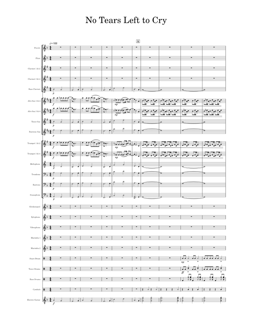 No Tears Left To Cry – Ariana Grande scgq1396 Sheet Music for Trombone ...
