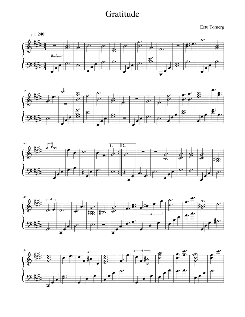 Gratitude Sheet music for Piano (Solo) | Musescore.com