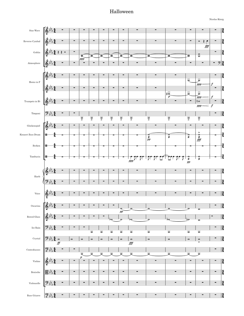 Halloween Special Sheet music for Tenor, Tambourine, Flute, Oboe & more ...