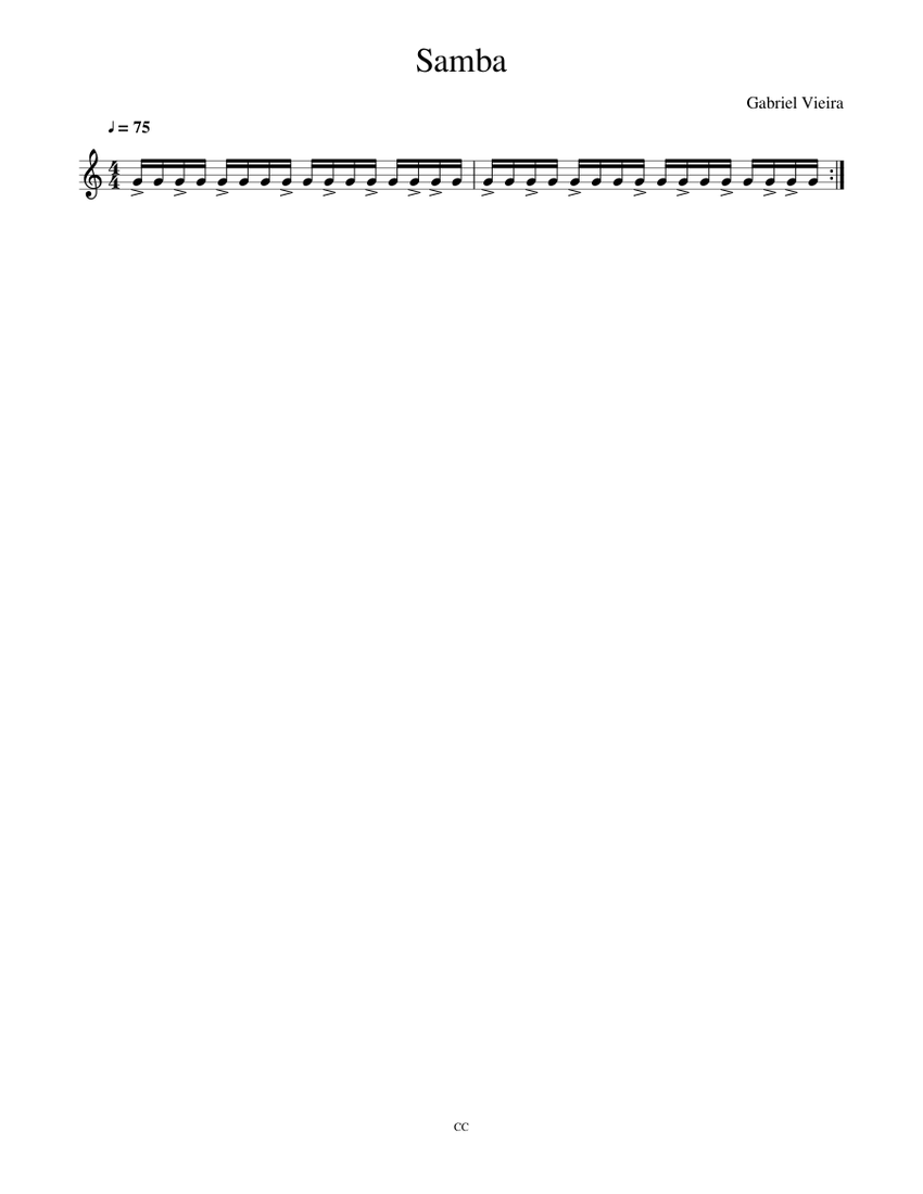 Samba rythm Sheet Music for Piano (Solo) Easy | MuseScore.com