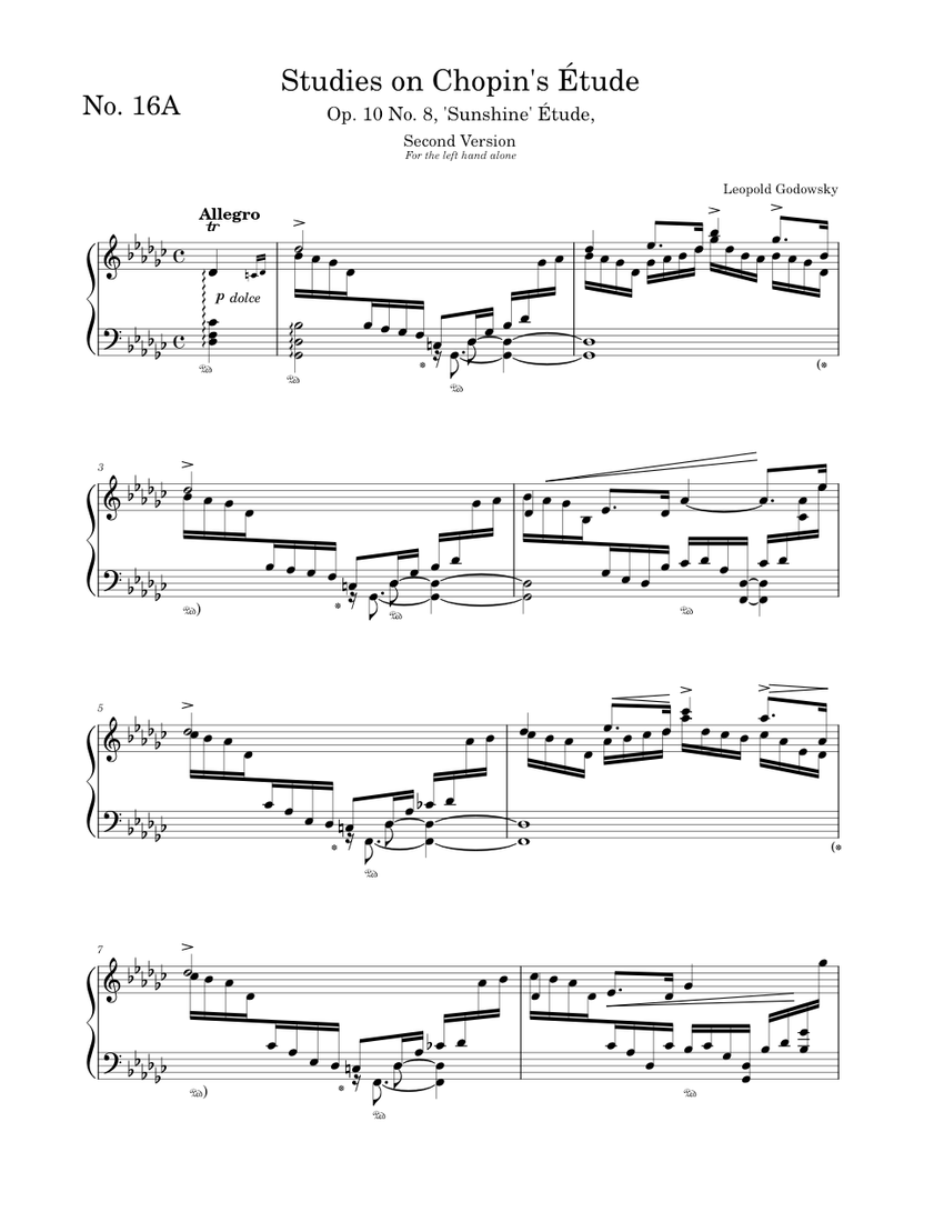 Study No. 16a on Chopin's Étude (Op. 10 No. 8) – Leopold Godowsky Sheet music for Piano (Solo ...