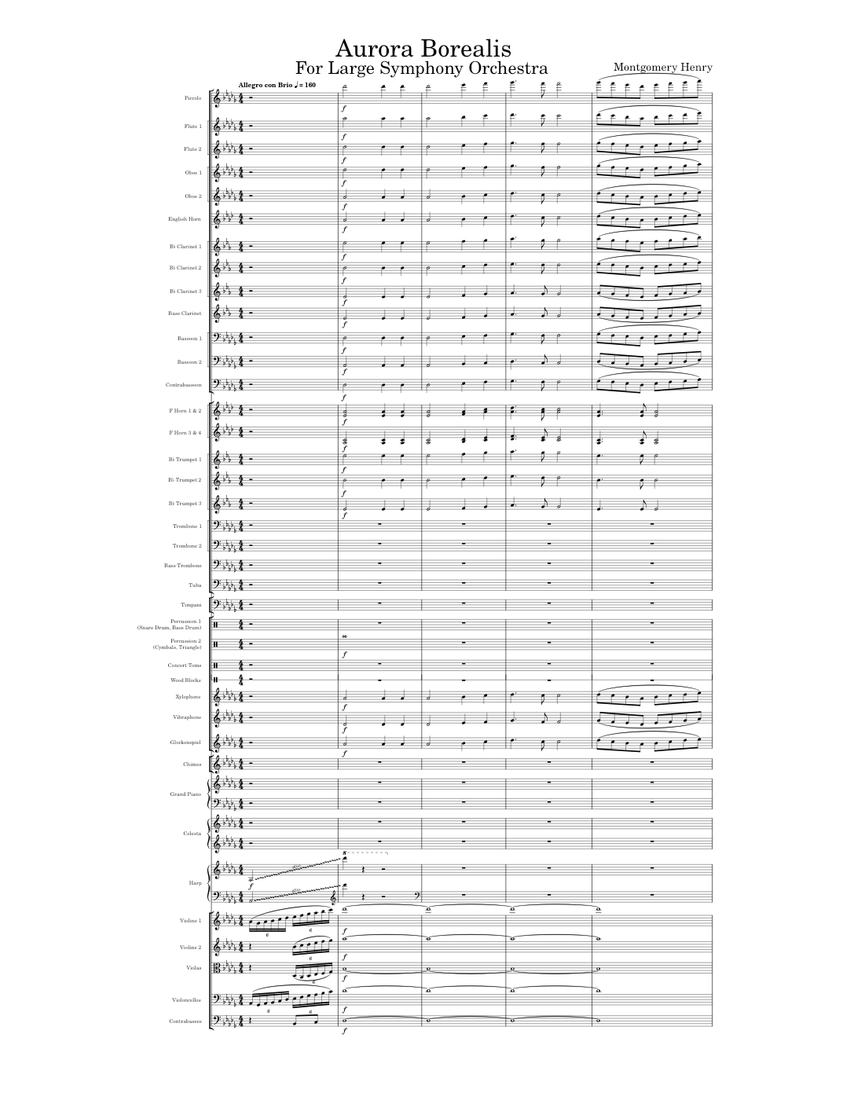 Aurora Borealis Sheet Music for Piano, Trombone, Tuba, Celesta & more ...