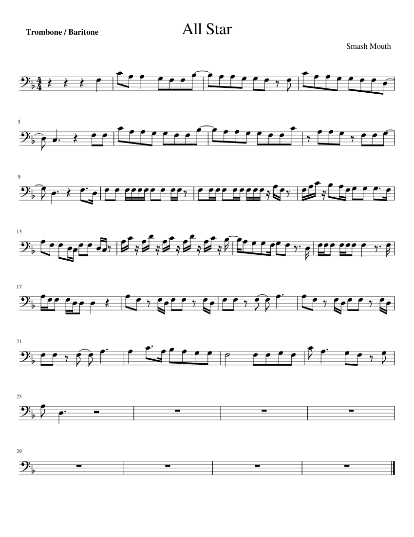 All star Sheet music for Piano (Solo) | Musescore.com