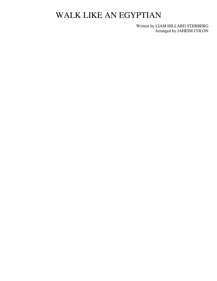 WALK LIKE AN EGYPTIAN Sheet Music for Trombone, Mellophone, Flute ...