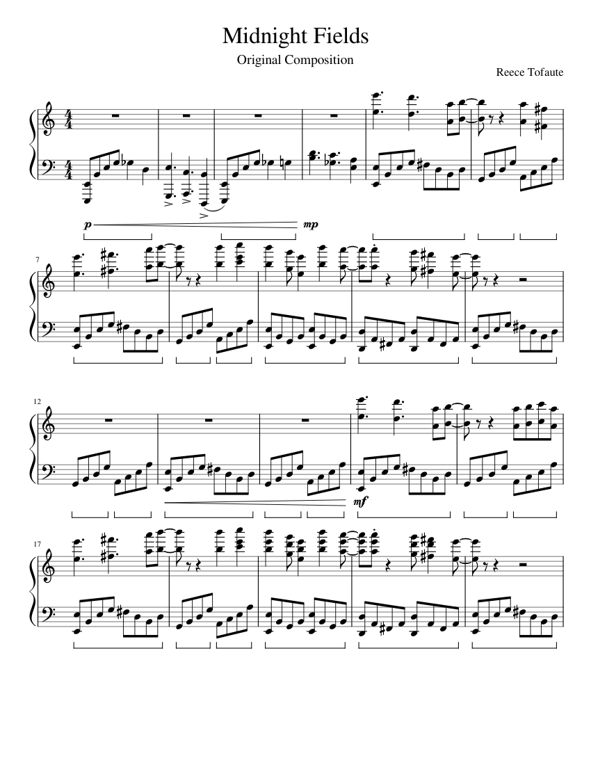 Midnight Fields Sheet music for Piano (Solo) | Musescore.com