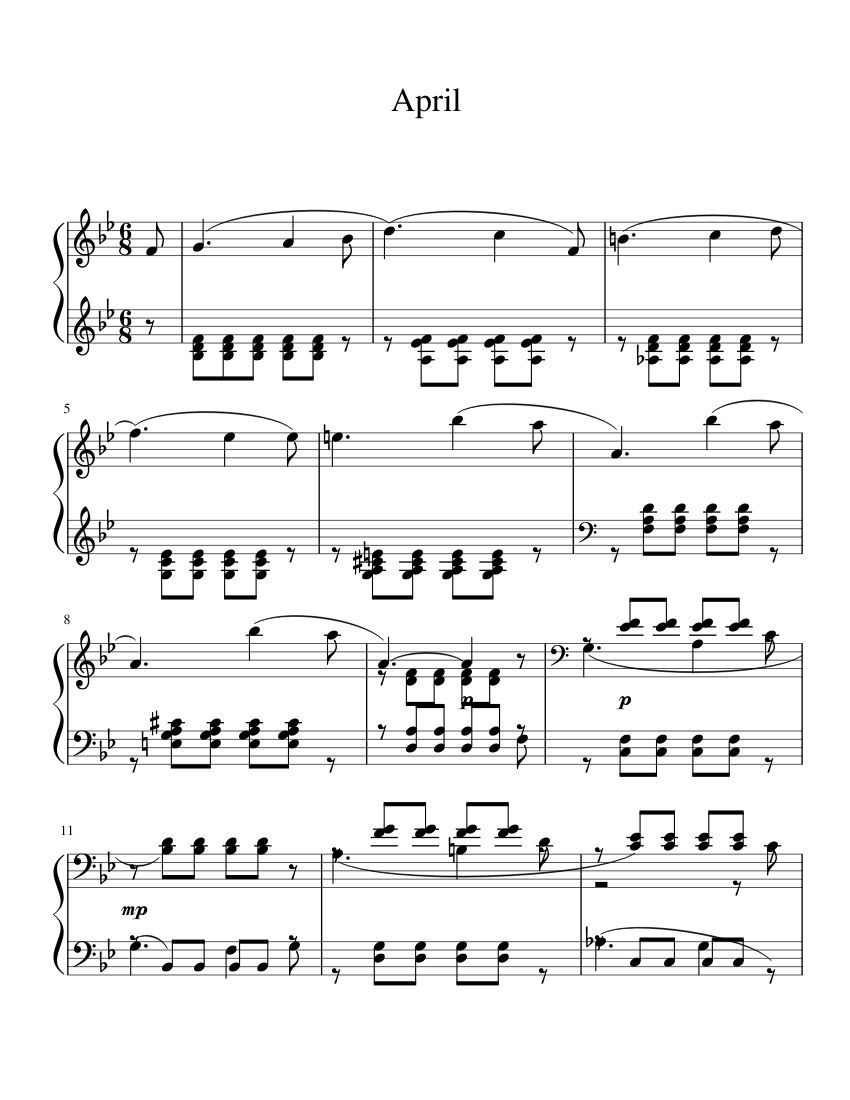 Tchaikovsky-April Sheet Music for Piano (Solo) | MuseScore.com