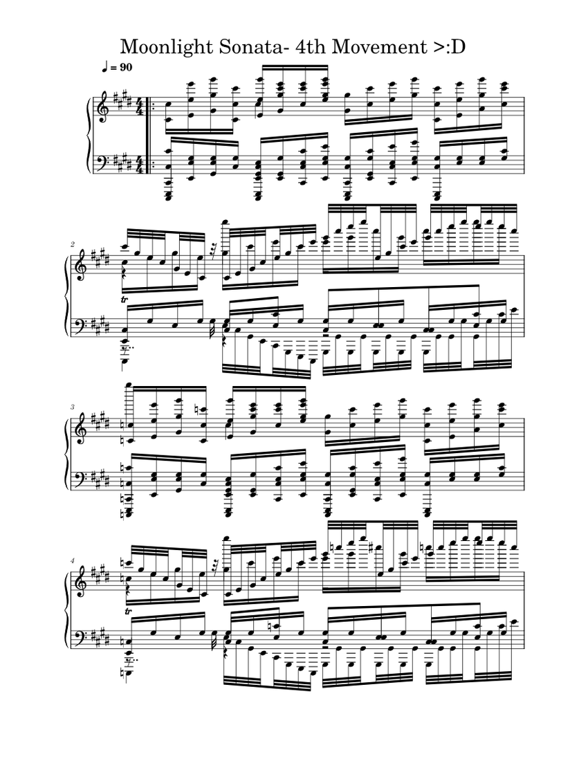 Moonlight Sonata – Ludwig van Beethoven Moonlight Sonata, 4th movement ...