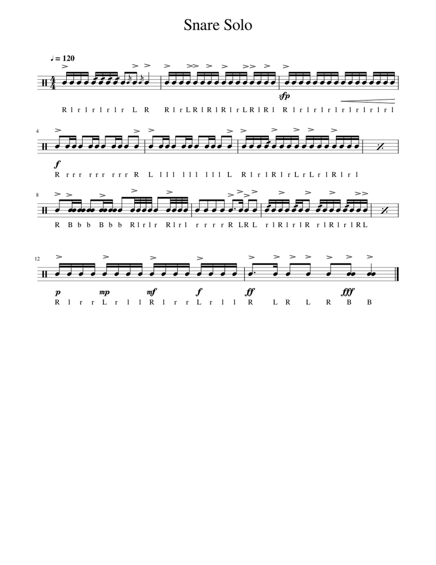 Snare Solo Sheet music for Snare drum (Solo) | Musescore.com