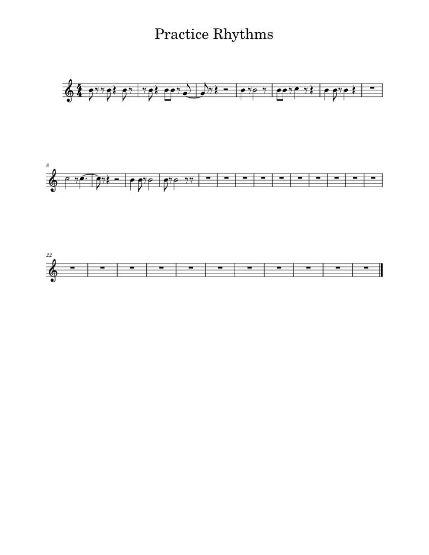 Practice_Rhythms Sheet music for Piano (Solo) Easy | Musescore.com