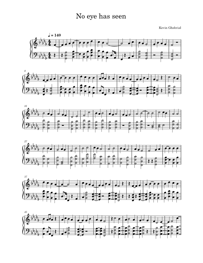 No eye has seen Sheet music for Piano (Church Choir) Easy | Musescore.com